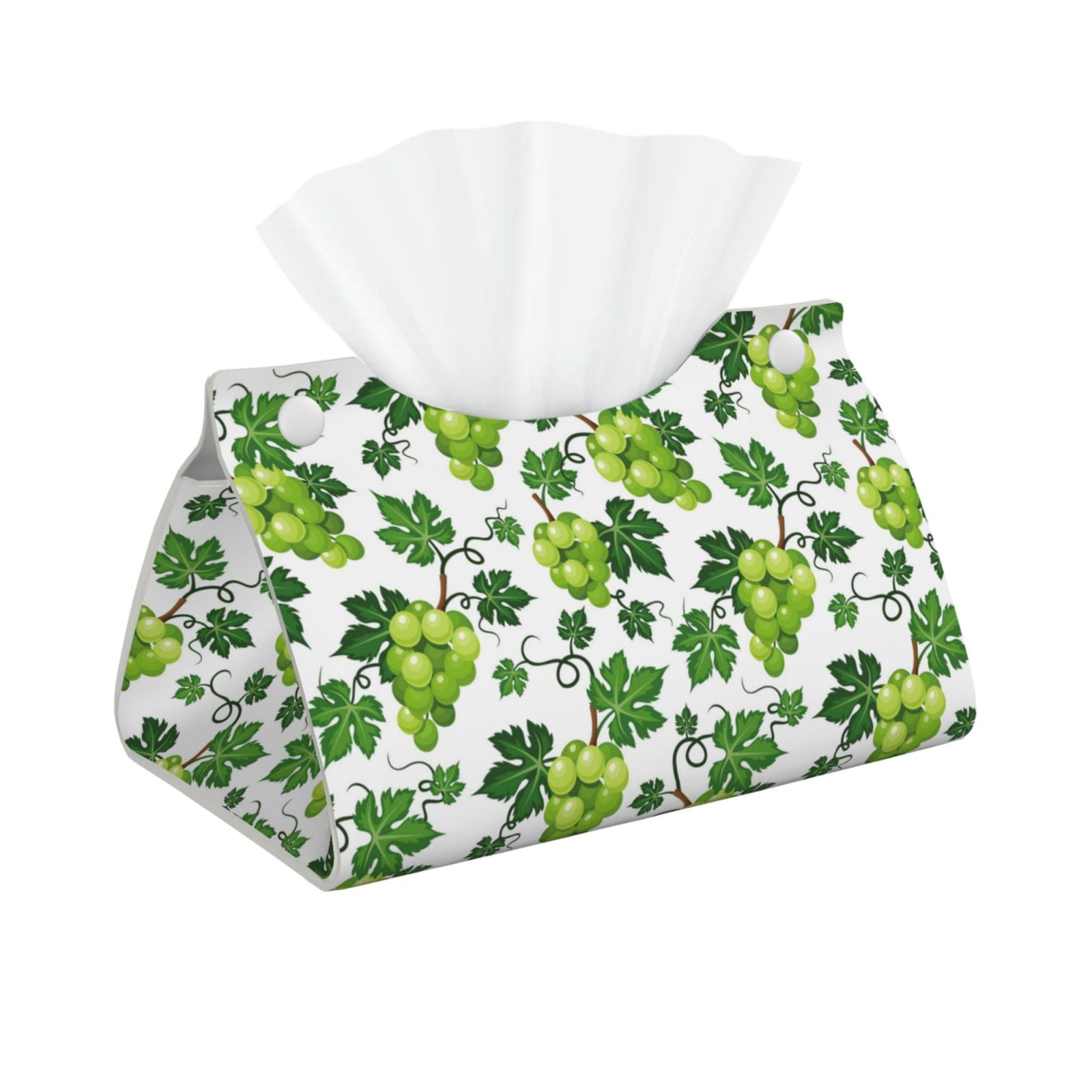 Leather Tissue Box Cover - green Grape Long PVC Tissue Box Holder for ...