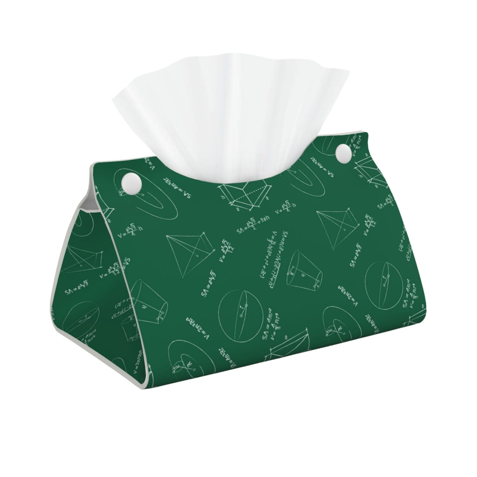 Leather Tissue Box Cover - green Math equation Print Long PVC Tissue ...