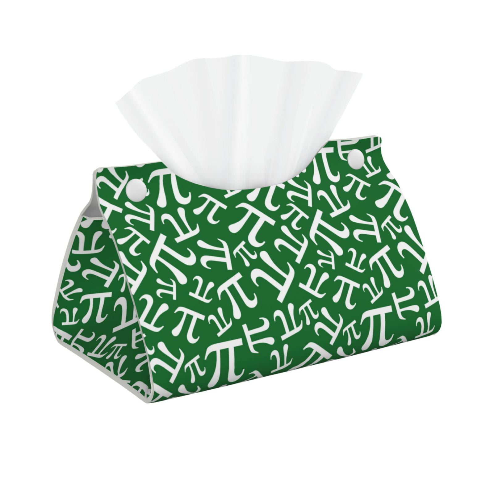 Leather Tissue Box Cover - green pi Symbol Print Long PVC Tissue Box ...