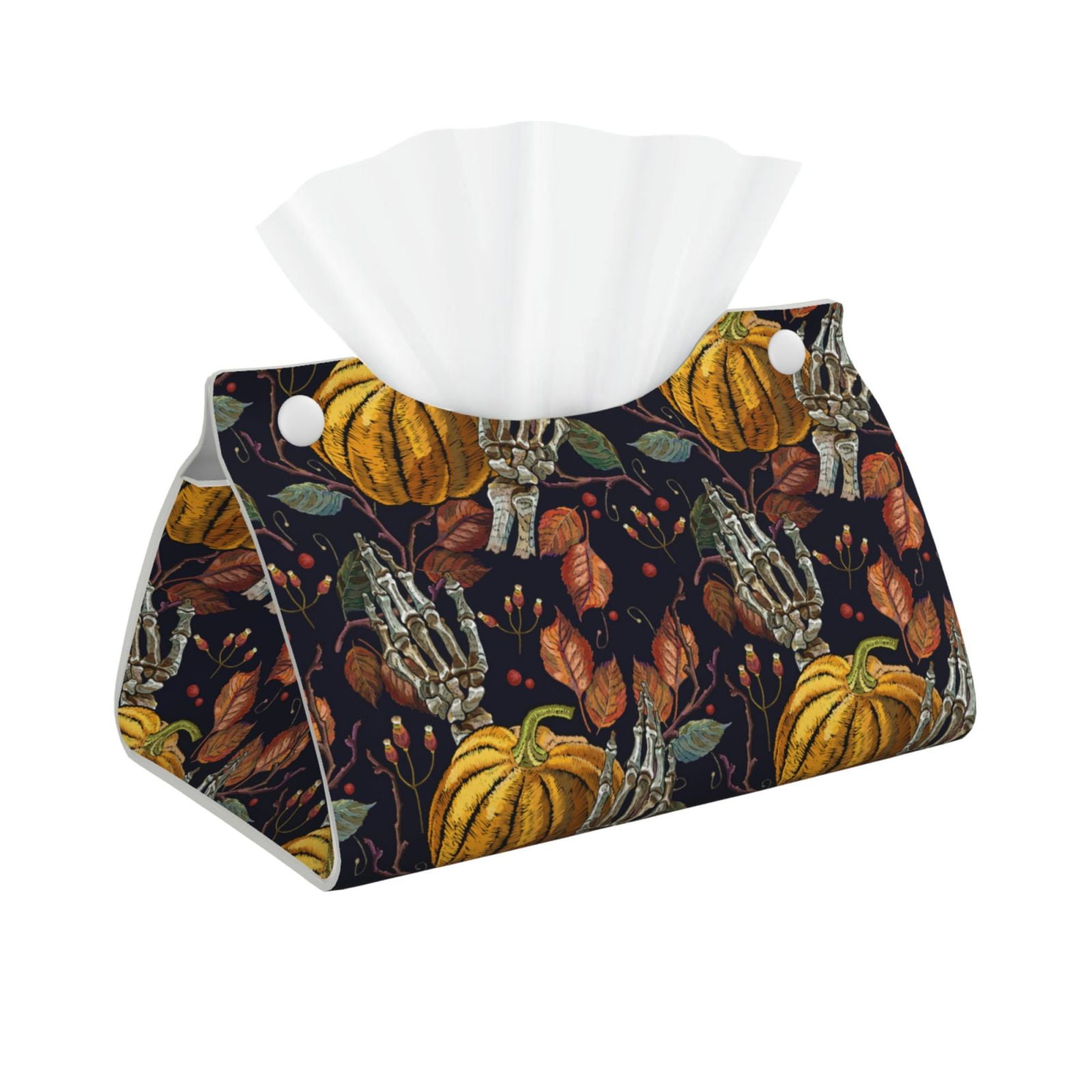 Leather Tissue Box Cover - halloween pumpkin background Long PVC Tissue ...