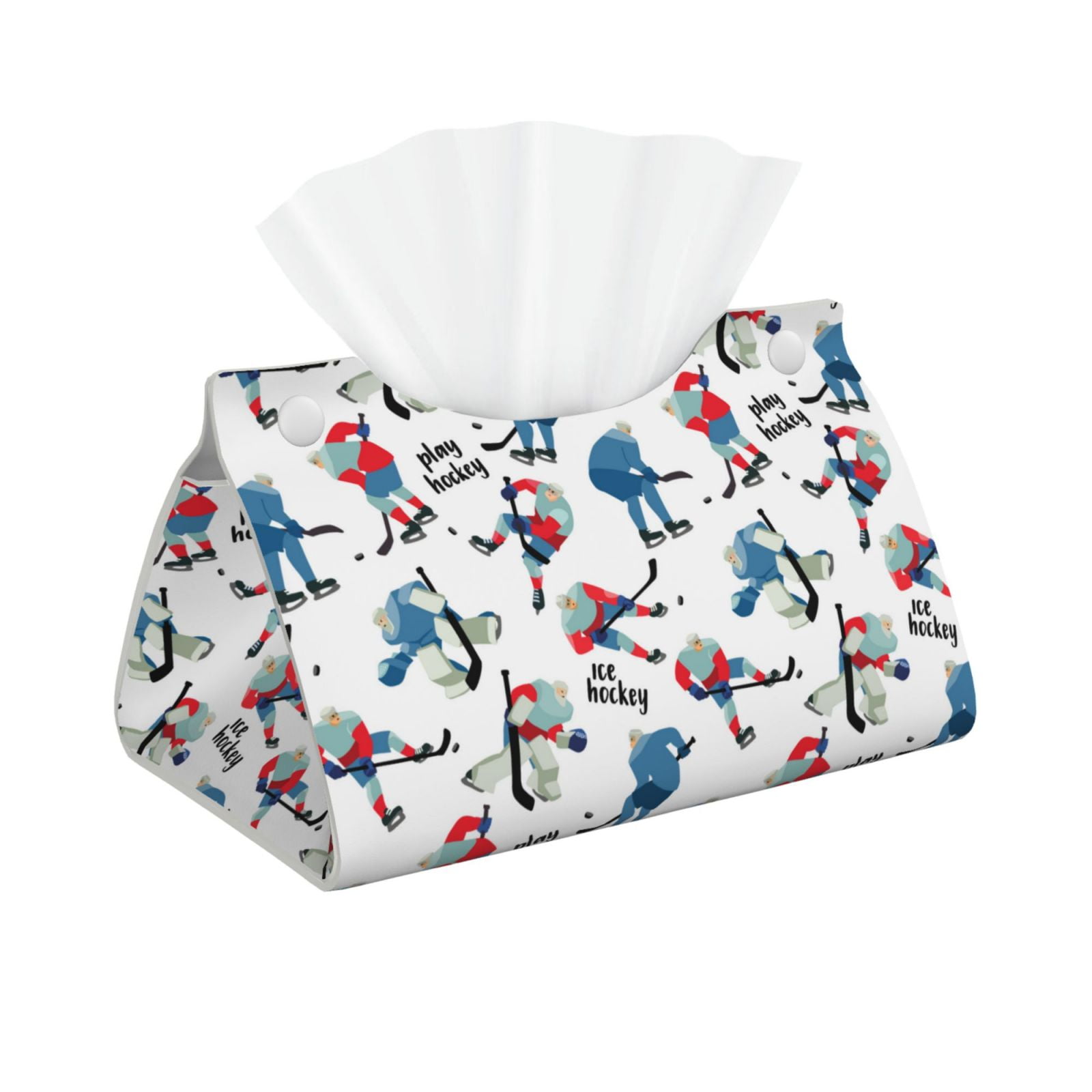 Leather Tissue Box Cover - ice hockey cool player print Long PVC Tissue ...