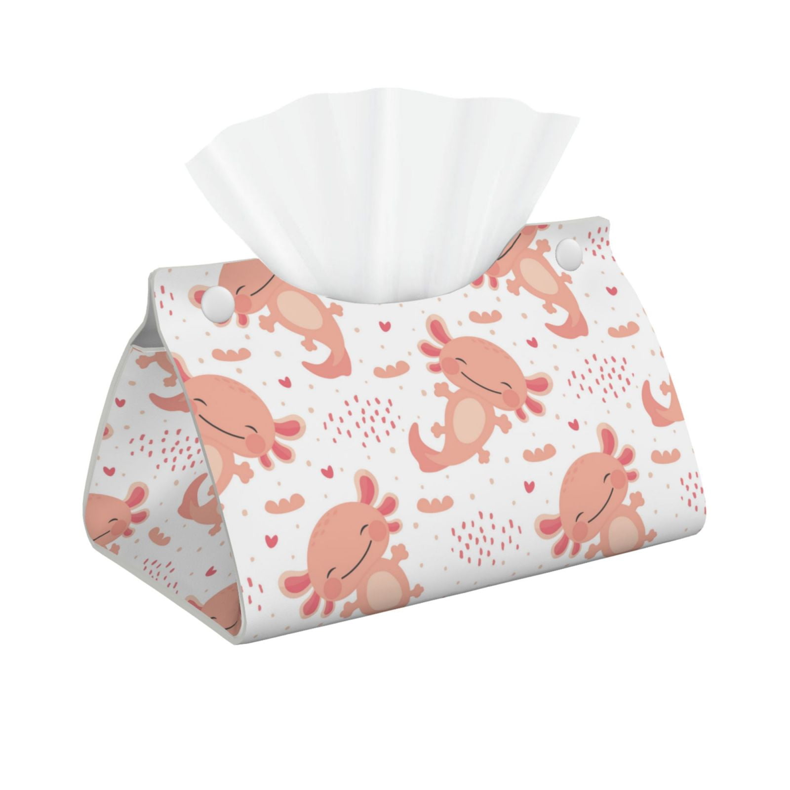 Leather Tissue Box Cover - kawaii axolotl cute cartoon Long PVC Tissue ...