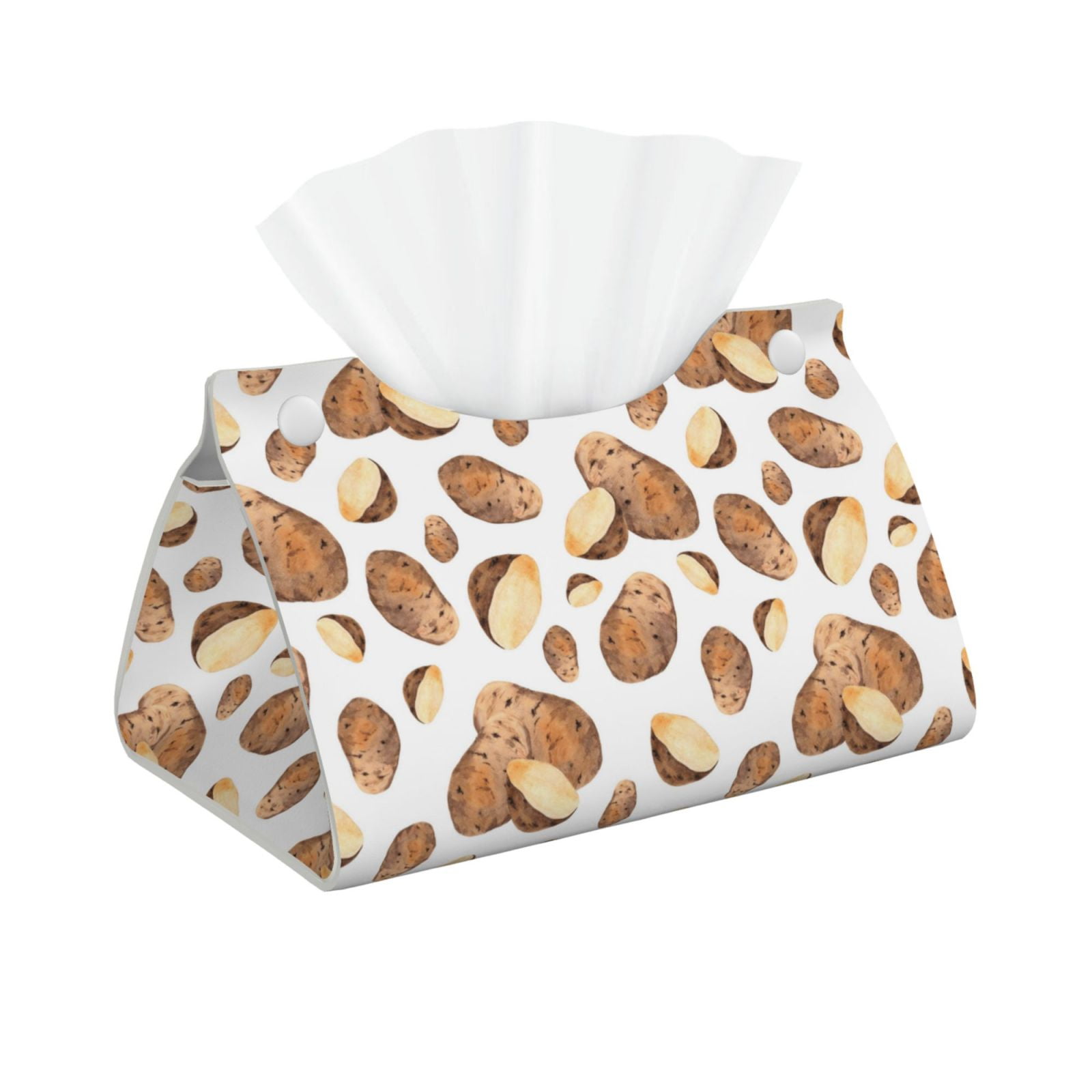 Leather Tissue Box Cover - potato pattern Long PVC Tissue Box Holder ...