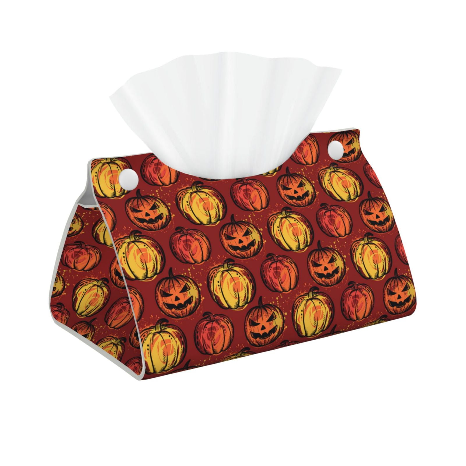 Leather Tissue Box Cover - pumpkin halloween background Long PVC Tissue ...