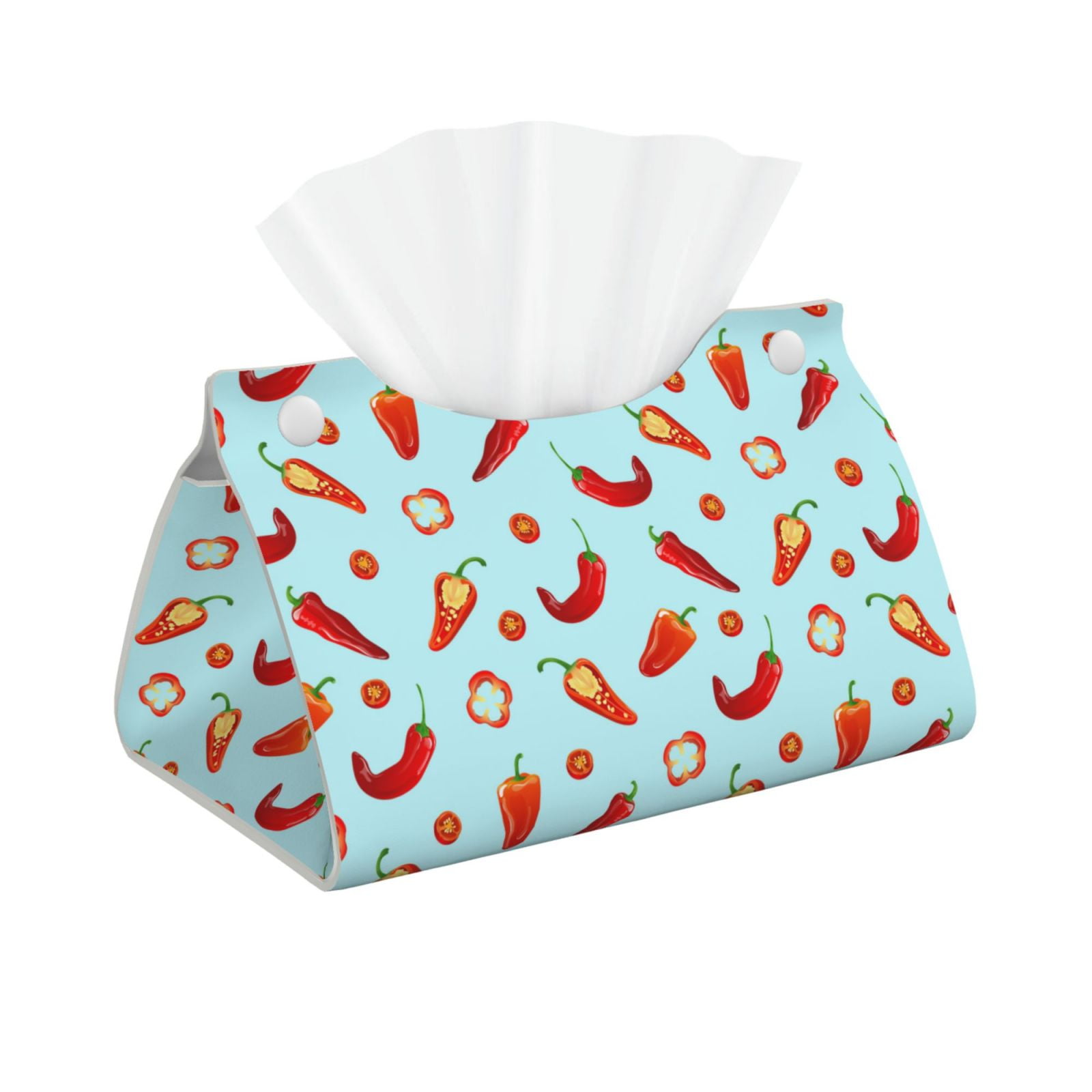 Leather Tissue Box Cover - red Pepper cute Long PVC Tissue Box Holder ...