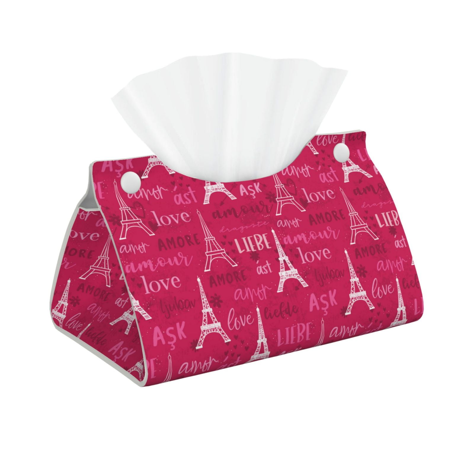 Leather Tissue Box Cover - red Tower love Long PVC Tissue Box Holder ...