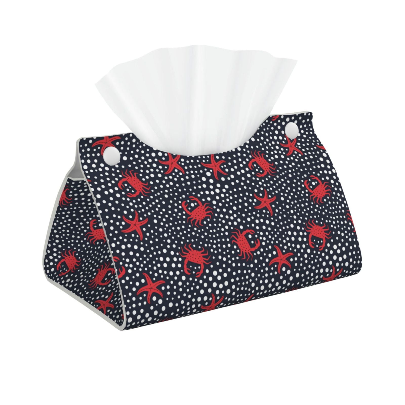 Leather Tissue Box Cover - red starfish crab Long PVC Tissue Box Holder ...