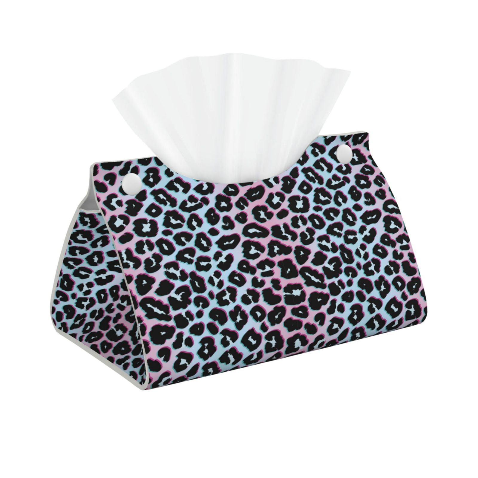 Leather Tissue Box Cover - retro Leopard print trendy Long PVC Tissue ...