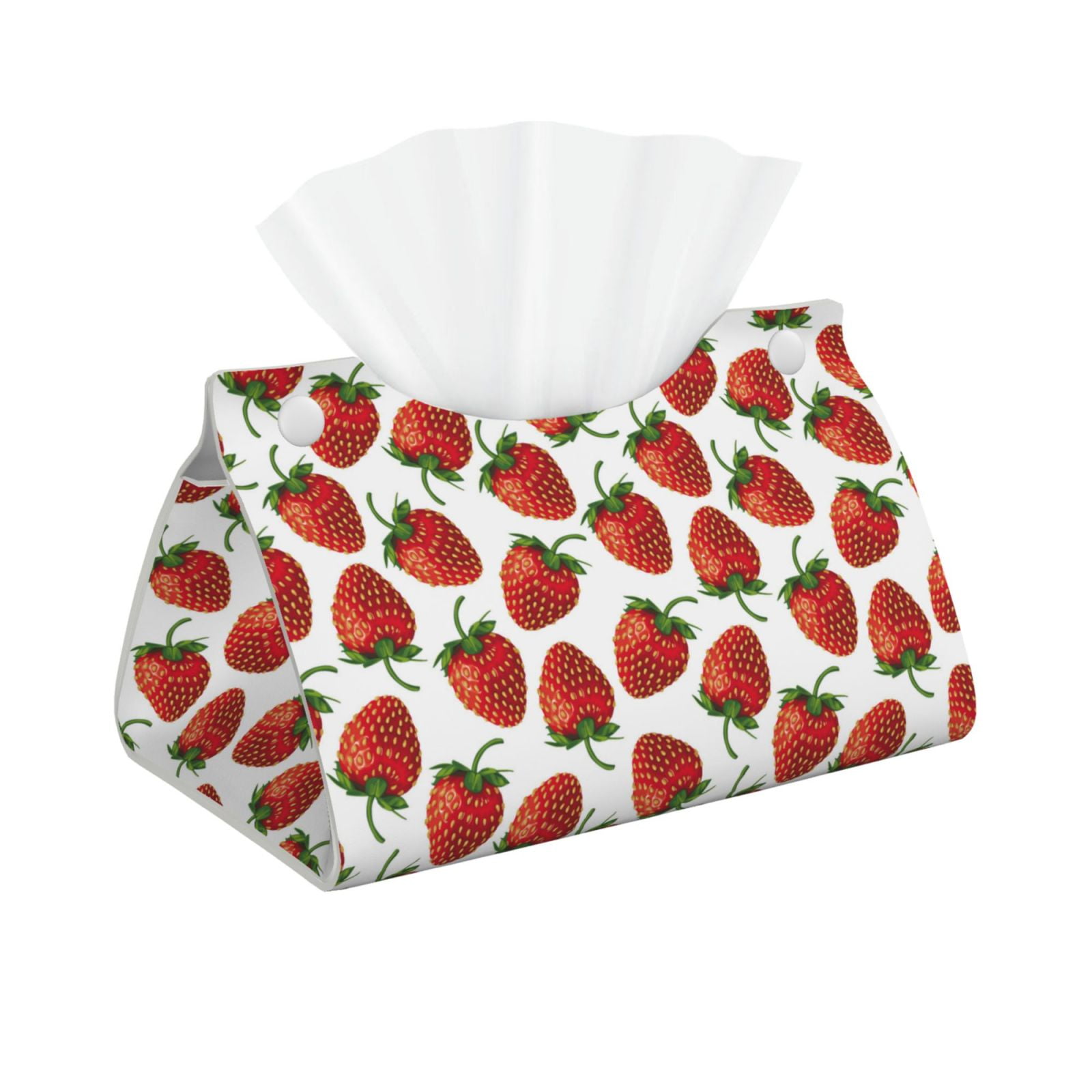 Leather Tissue Box Cover - strawberries print Long PVC Tissue Box ...