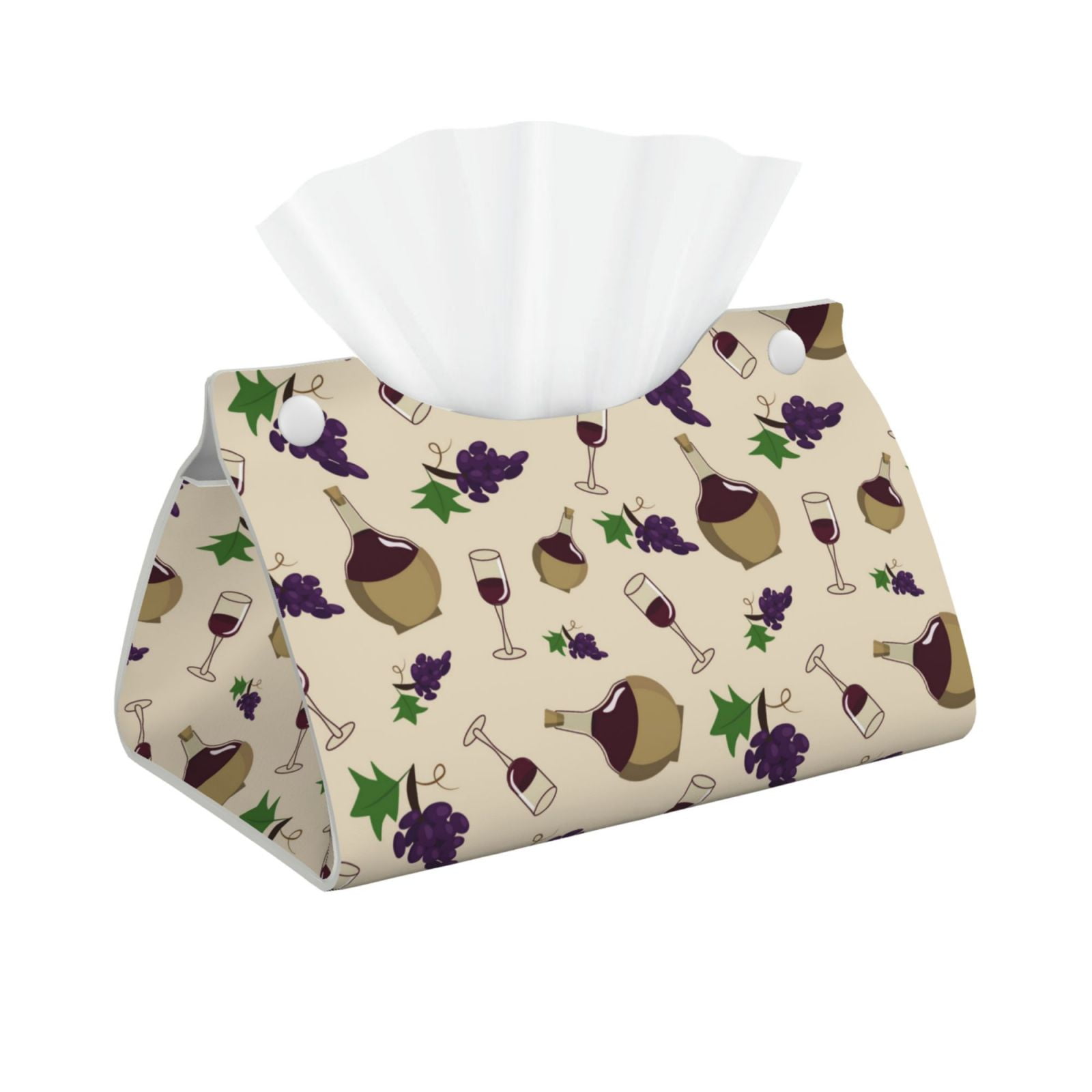 Leather Tissue Box Cover - wine glass grape Long PVC Tissue Box Holder ...