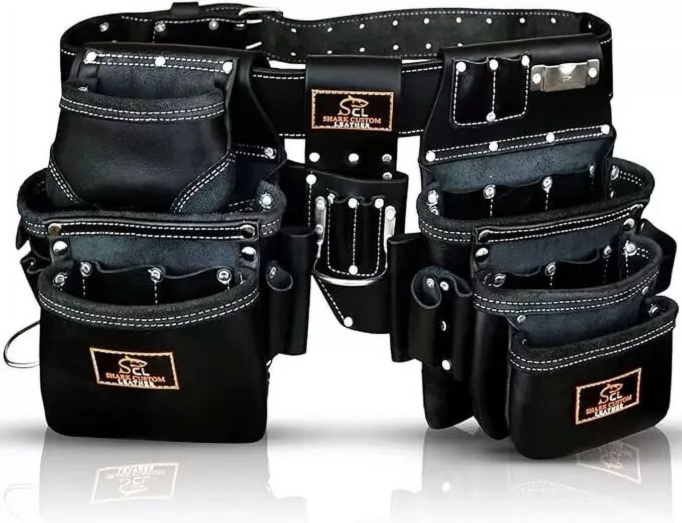Leather Tool Belt Carpenter Electrician Tool Pouch, Durable Multi ...