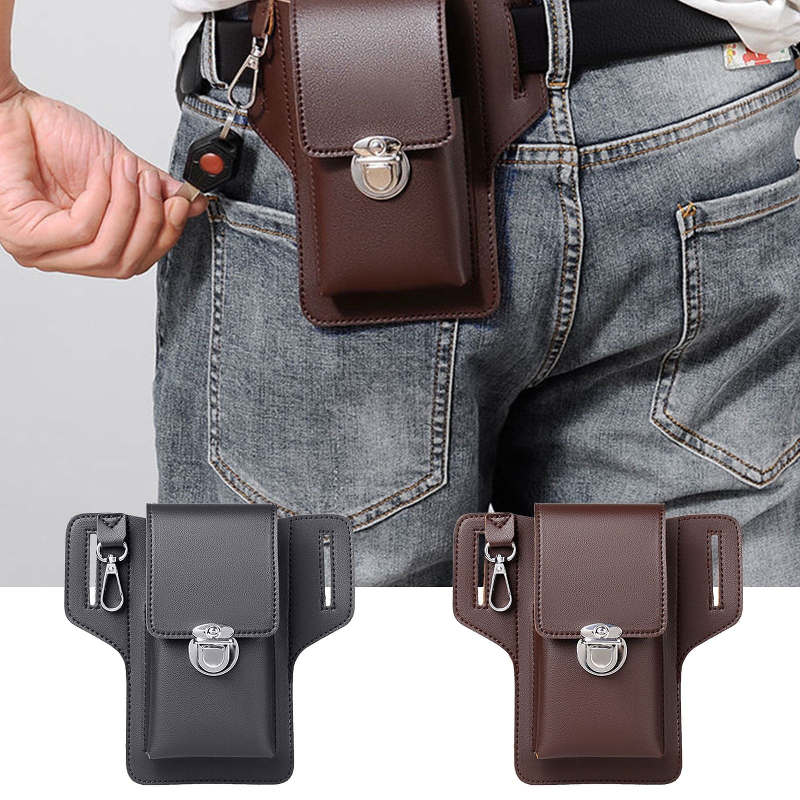 Leather Tool Belt Pouch for Construction | Wearable Waist Storage ...