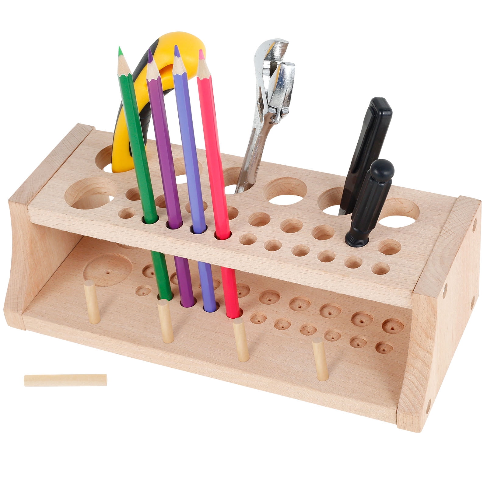 Leather Tool Holder Wood Leather Craft Tool Holder 27 Holes Leather ...