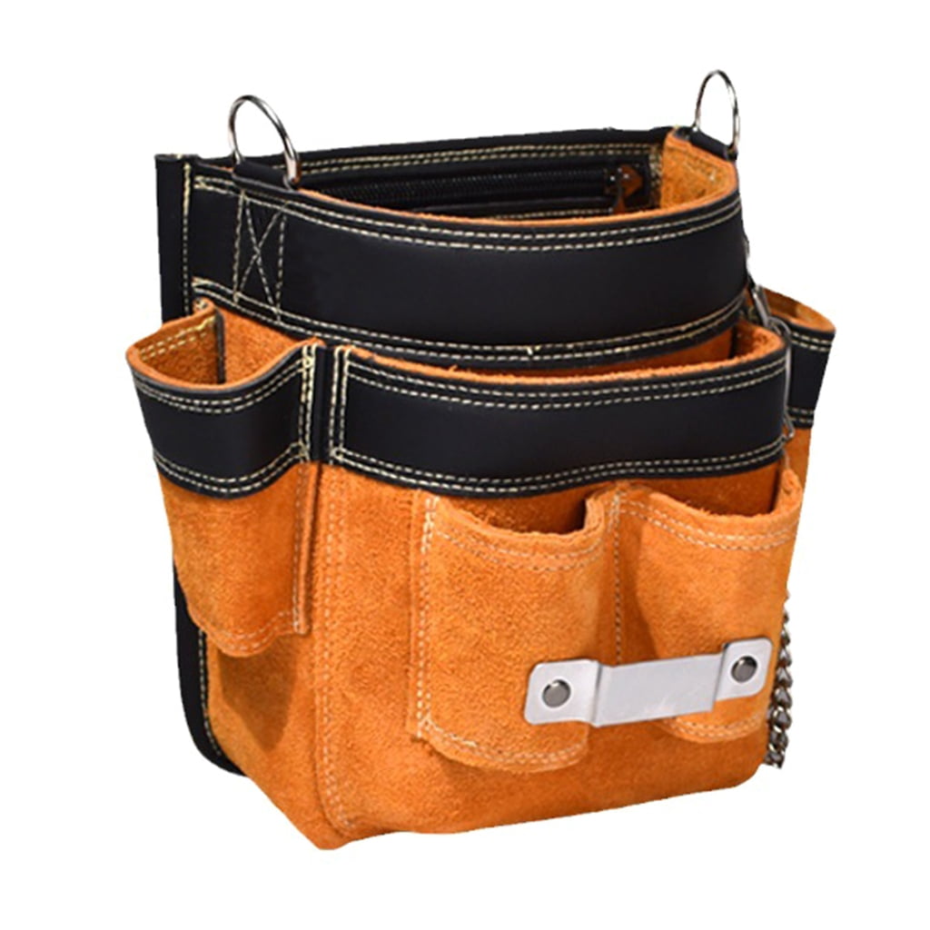 Leather Tool Pouch Tool Bag for Electricians, Woodworkers Tool Carrier ...