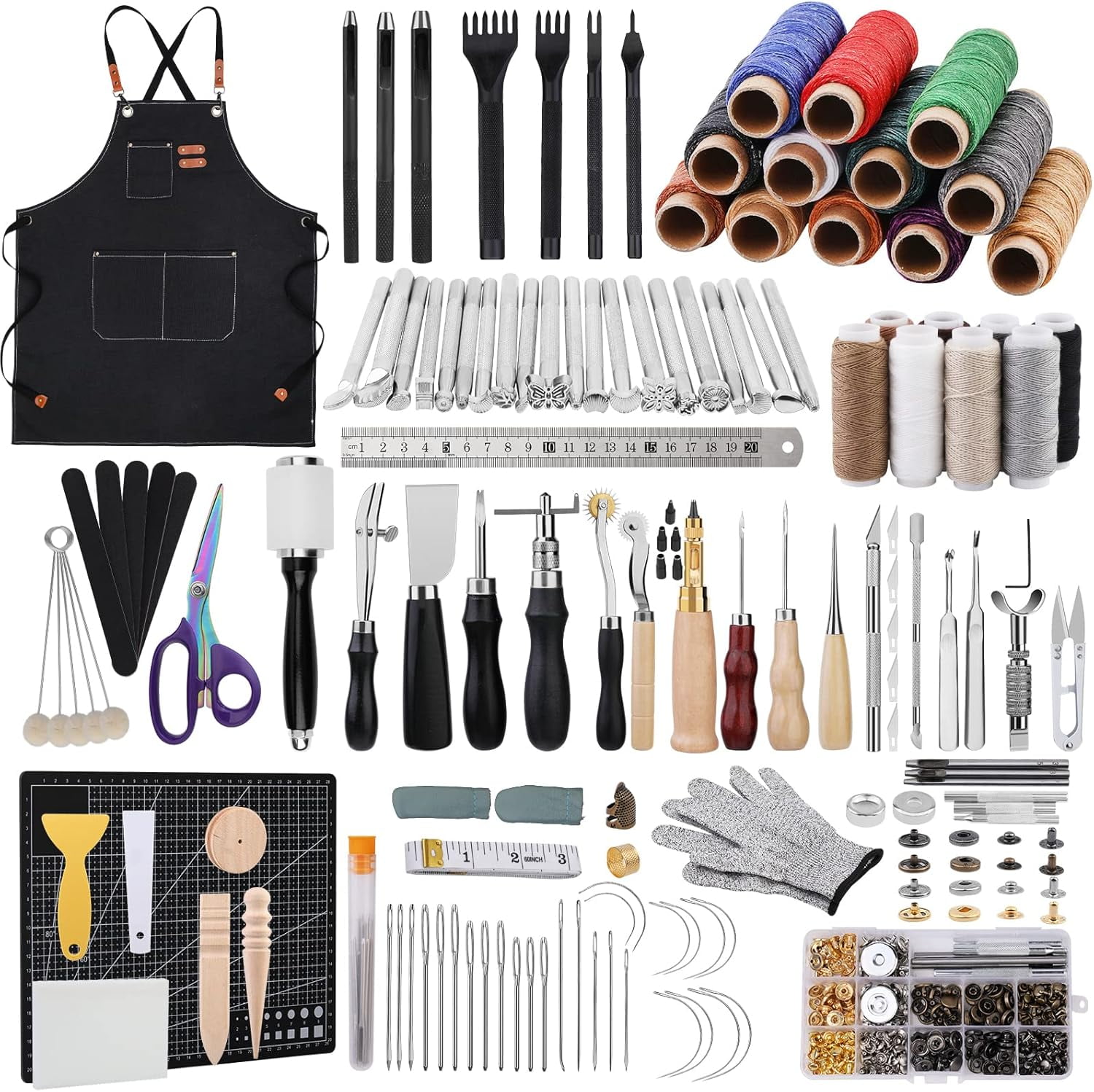 Leather Tooling kit, Leather Crafting Tools and Supplies Kit, Leather ...