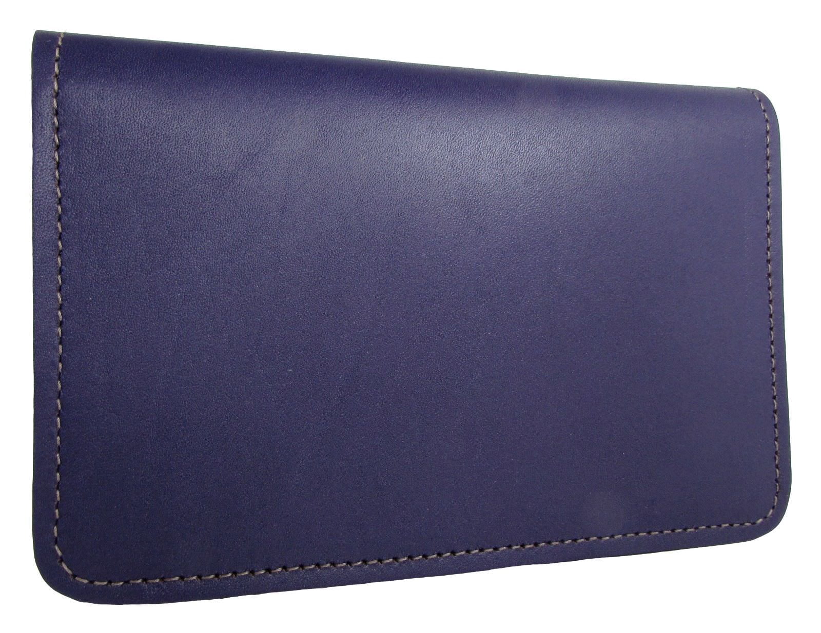 Leather Top Stub Men's or Women's Checkbook Cover, Purple - Walmart.com