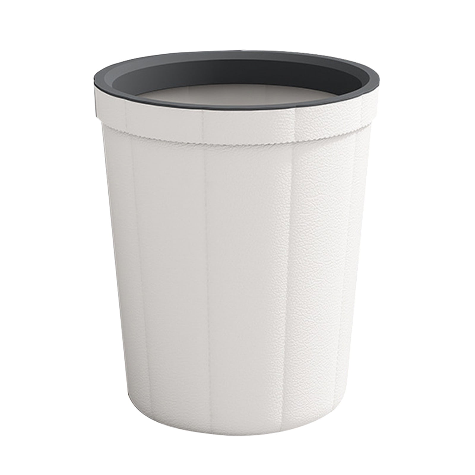 Leather Trash Can For Bedroom,Round Leather Waste Basket,Waste Basket ...