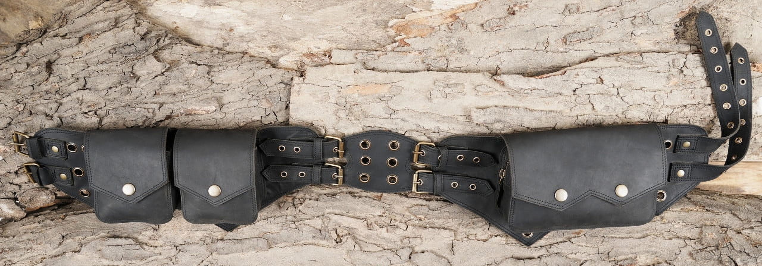 Leather Utility Belt with Multiple Pockets and Stud Details. - Walmart.com