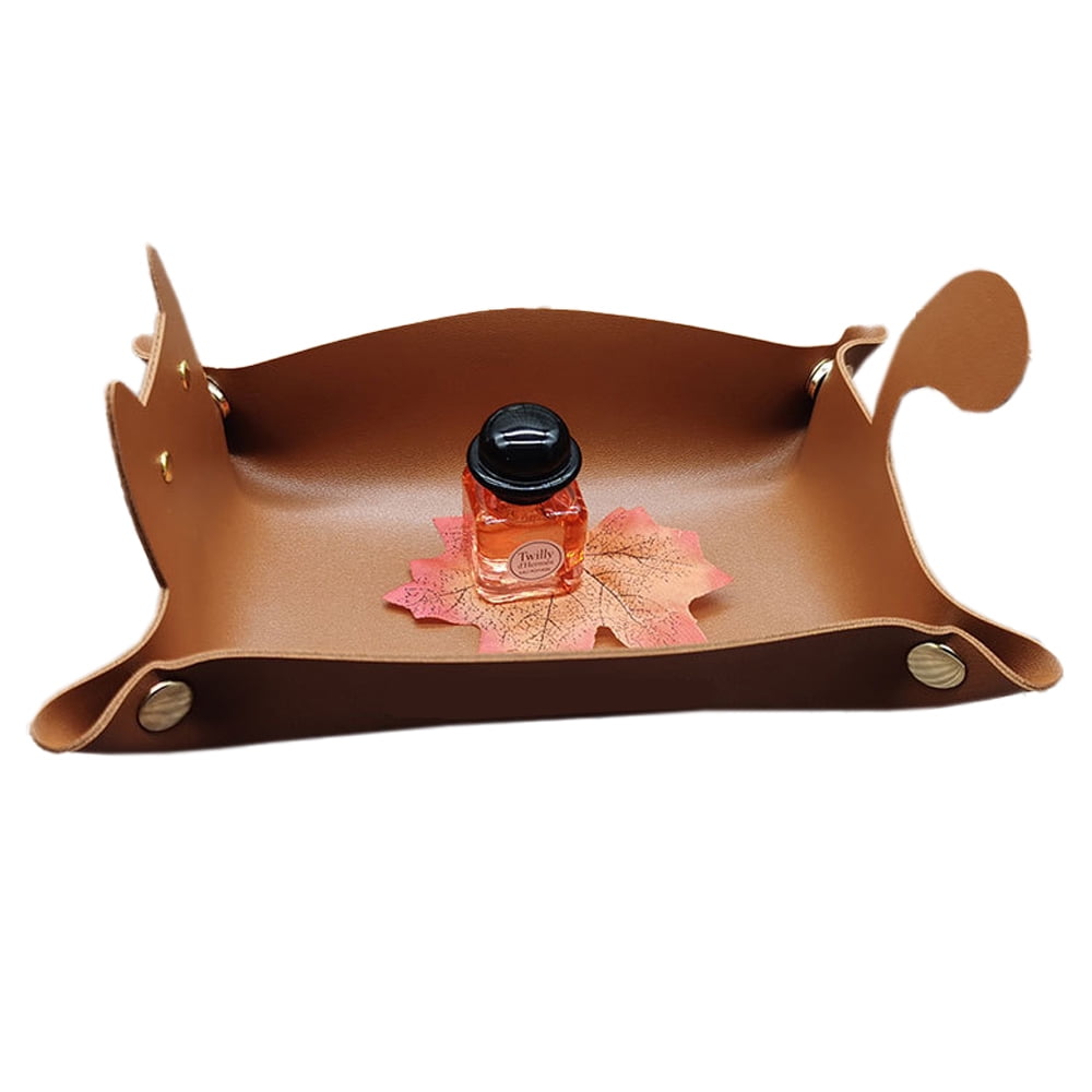 Leather Valet Tray Organizer, Jewelry Trays, Portable Entryway Desktop ...