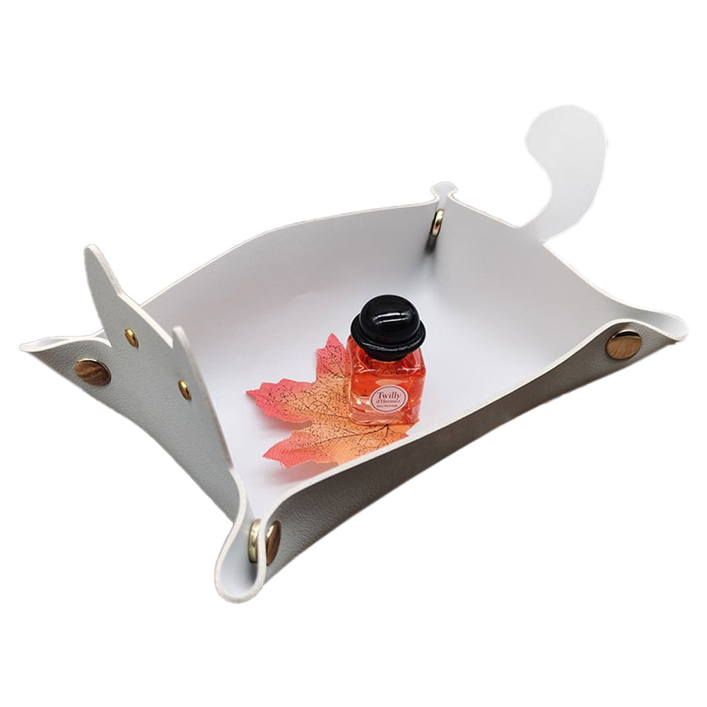 Leather Valet Tray Organizer, Jewelry Trays, Portable Entryway Desktop ...