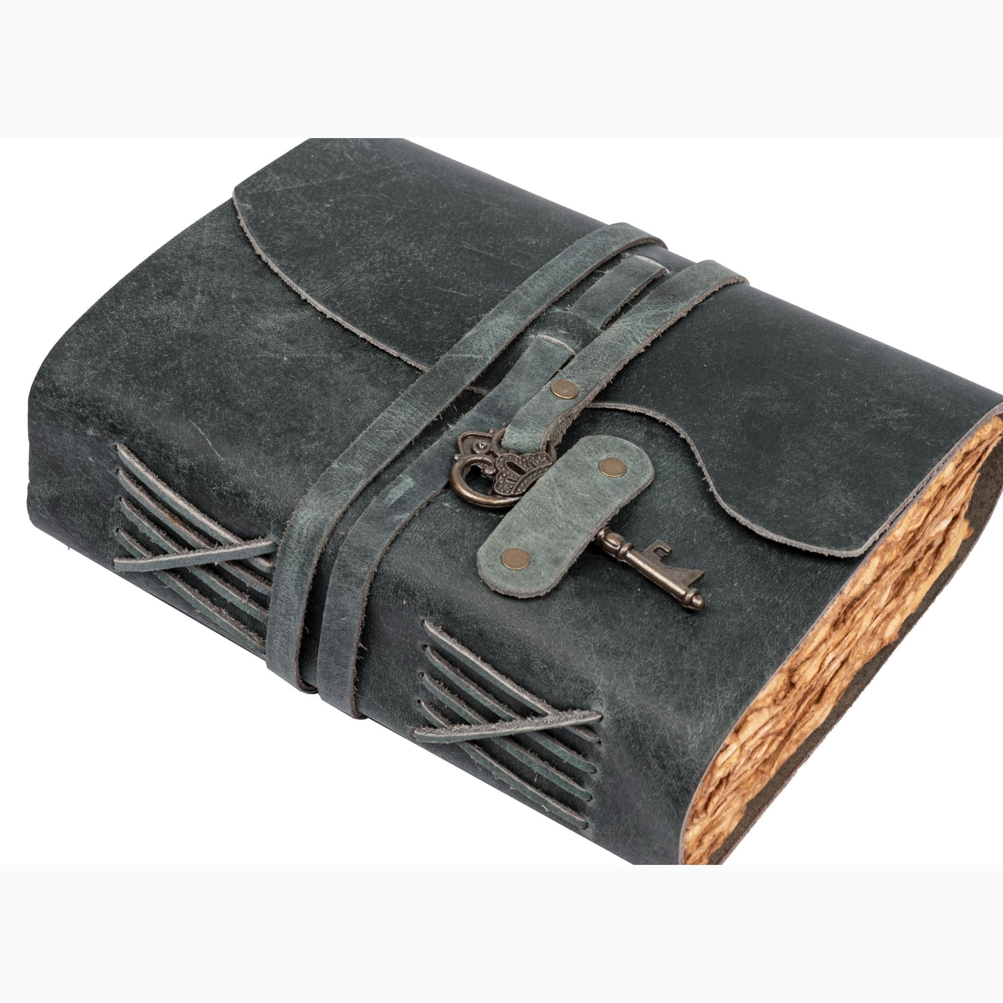 Leather Village Vintage Journal - Key Closure - Handmade Bound Journal ...