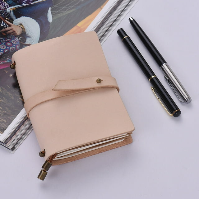 Leather Vintage Travel Journal Notebook Lined Blank Grid Paper Diary ...