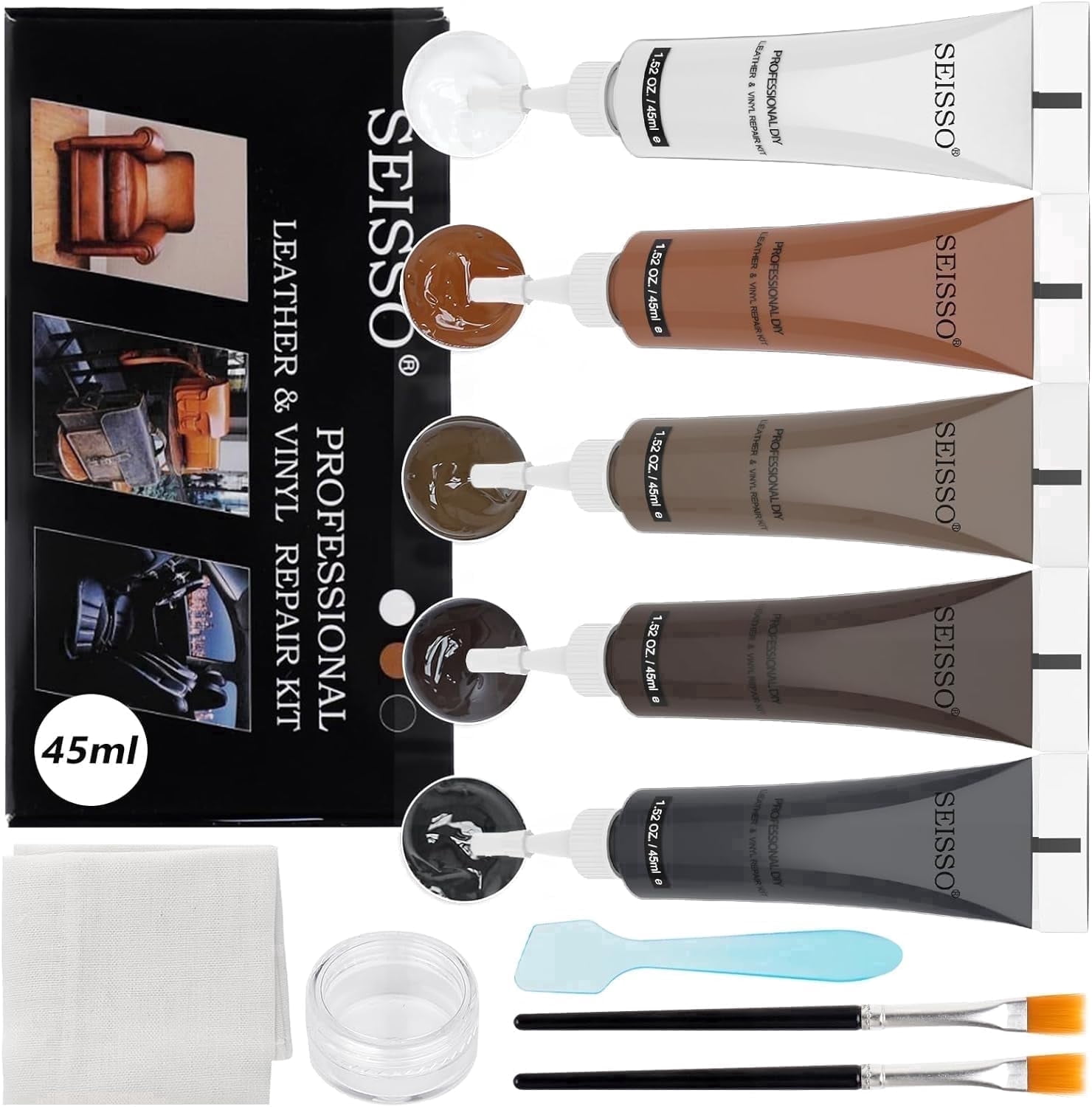 Leather & Vinyl Repair Kit for Furniture,Leather Furniture, Couch, Car ...