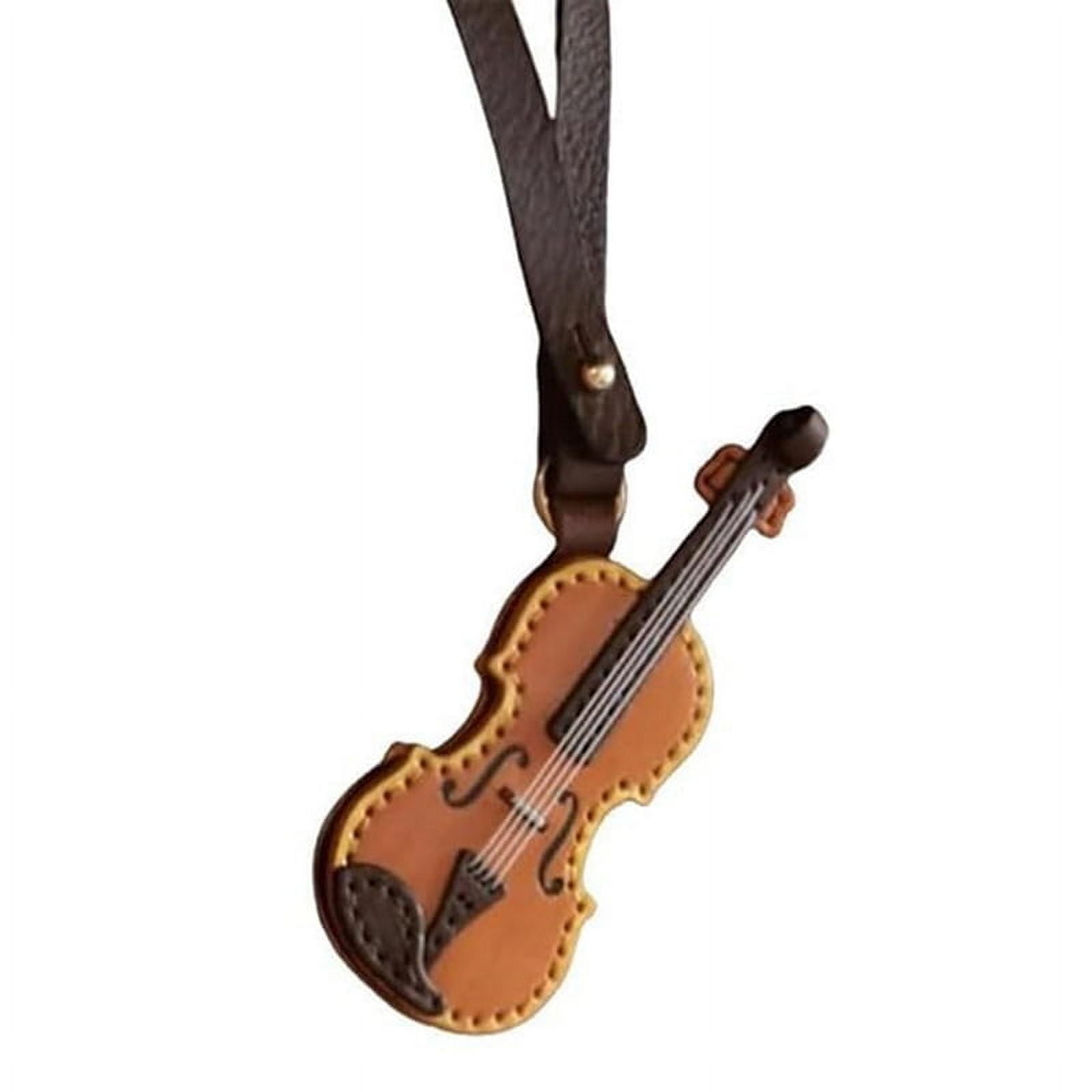 Leather Violin and Cello Keychain Mini Musical Instrument Vintage Khaki ...