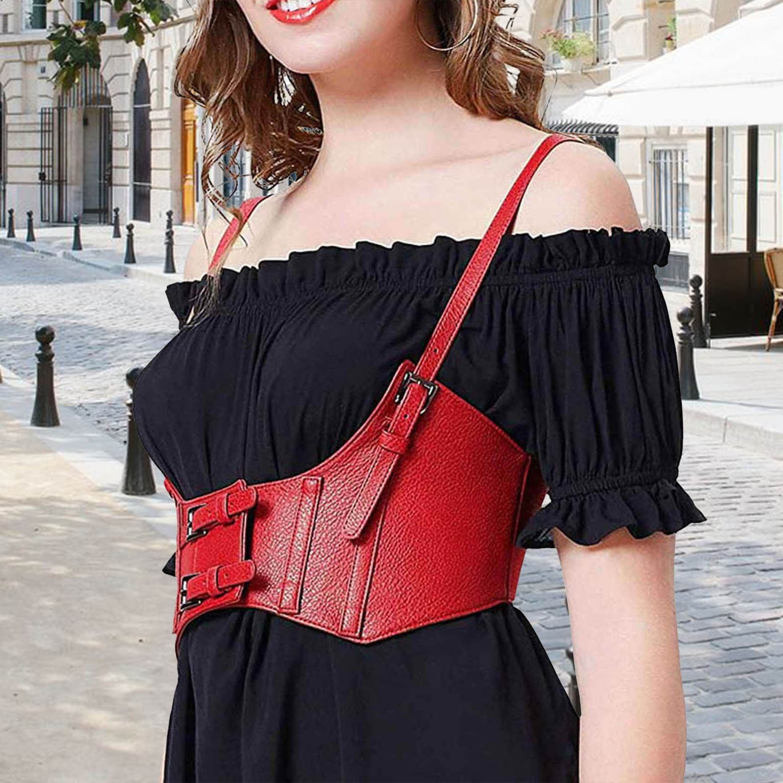 Leather Waist Belt Suspender Corset Belt for Dress Pants Mans Leather Belt Belt Small Click ...