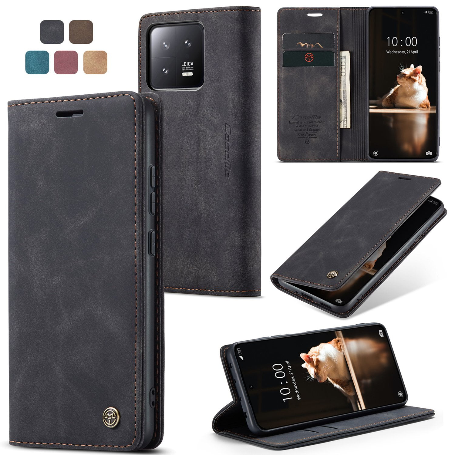 Leather Wallet With Card Holder Zipper Phone Case For Xiaomi 12 PU ...