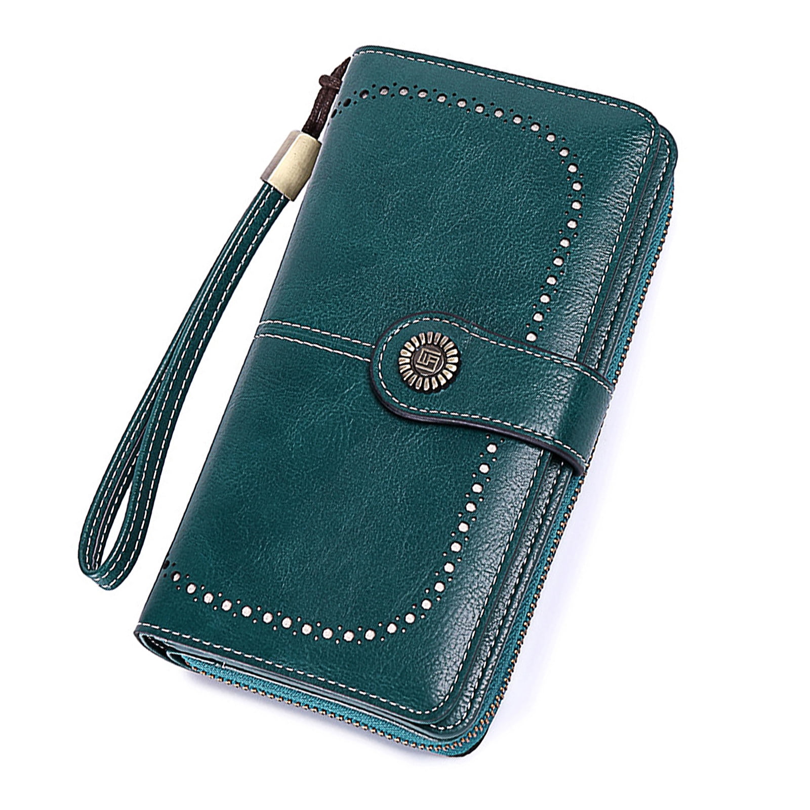 Leather Wallet Women Rfid Blocking Large Capacity, Zip Around Long ...