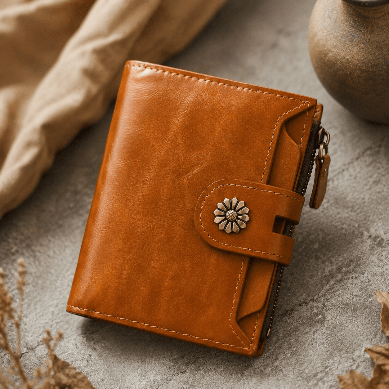 Leather Wallet Women Rfid Blocking Womens Bifoldpact Card Holder Small ...