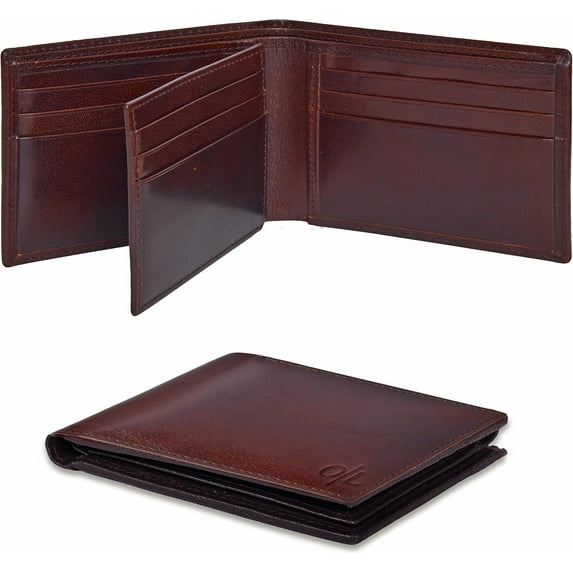 Leather Wallet for Men - Bifold Wallets with 9 Credit Cards 1 ID Window ...