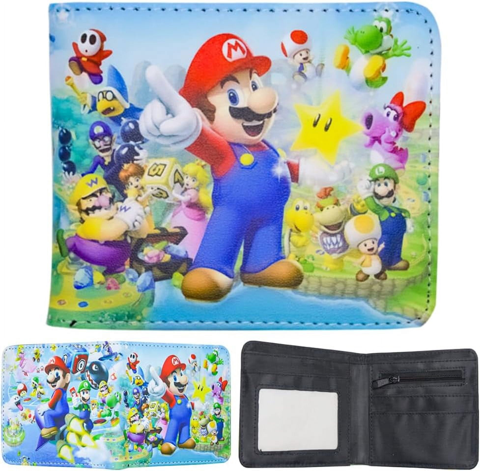 Leather Wallet for Teen Boys Kids Credit ID Card Cute Cartoon Kawaii ...