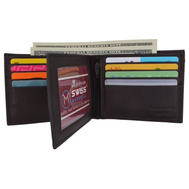 Slim Bifold Wallet for Men - Black Leather RFID Secure Billfold with ...