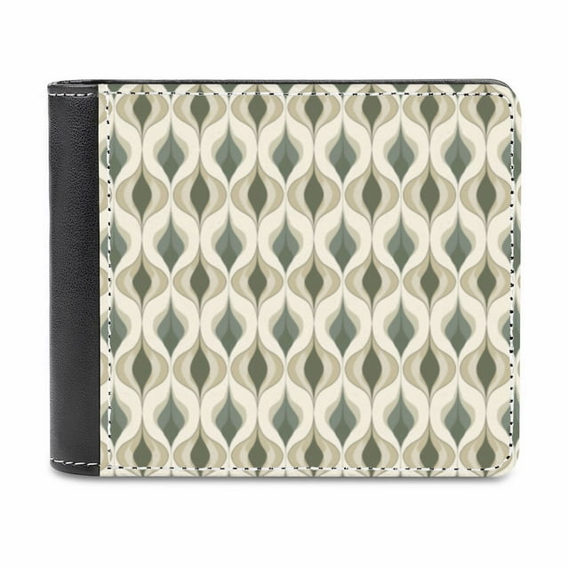 Leather Wallets for Men Sage Green & Beige Boho=13 Bifold Father's Day ...