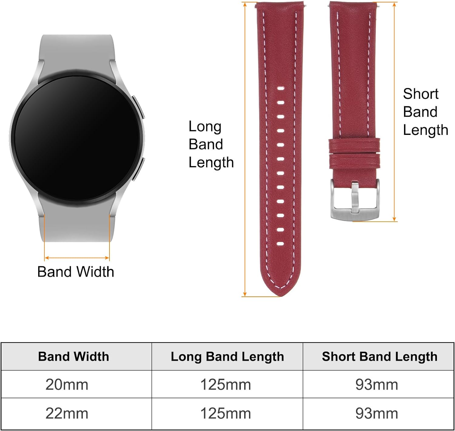Leather Watch Band Quick Release Genuine Leather Replacement Watch ...