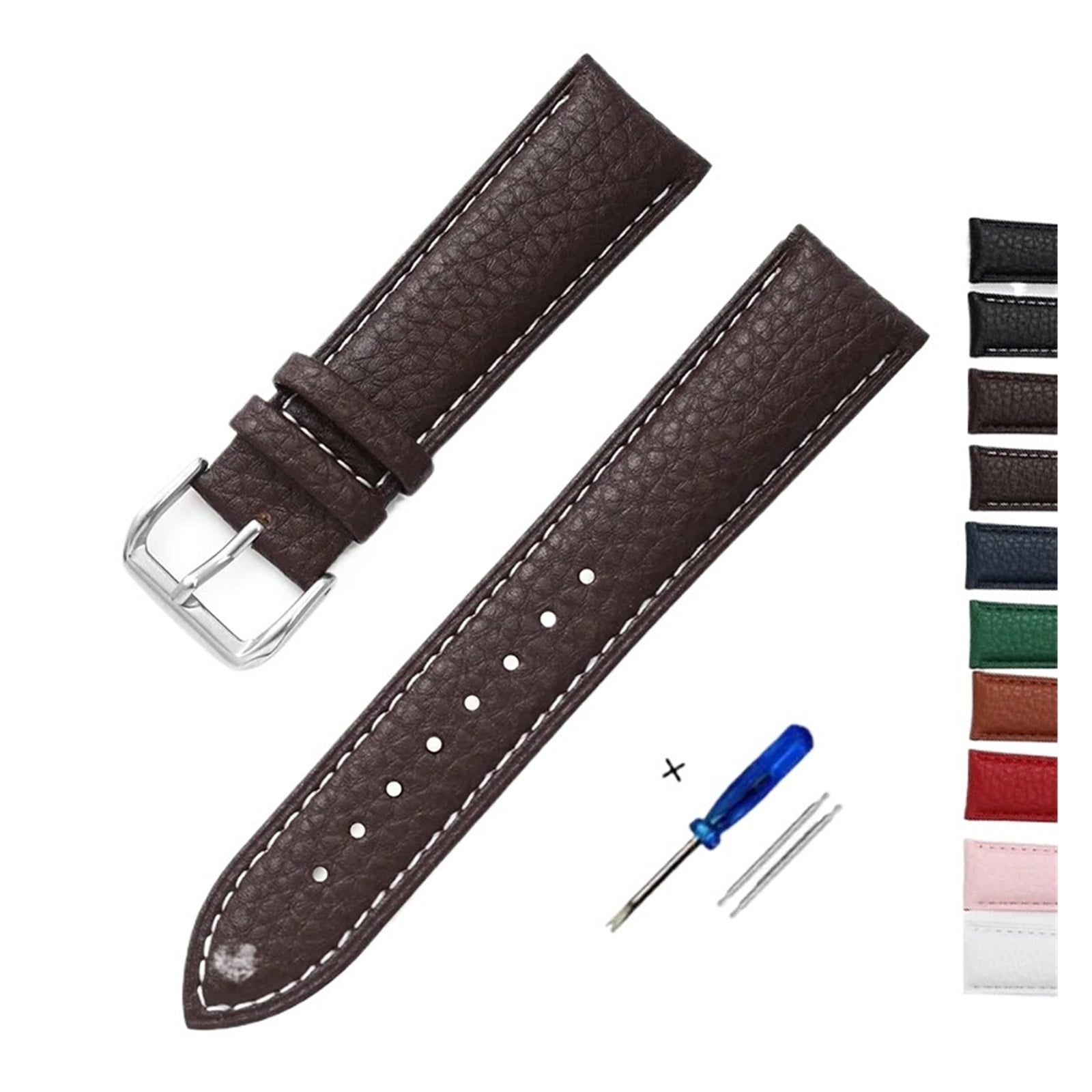 Leather Watchband 12mm 14mm 16mm 18mm 20mm 22mm Soft Strap Replace ...