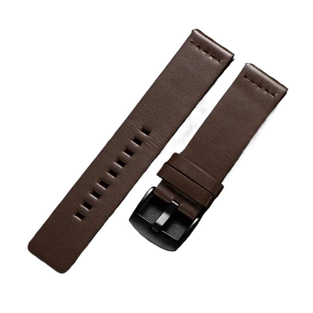 Leather Watchband Black Dark Brown Blue Calfskin Leather Watch Strap ...