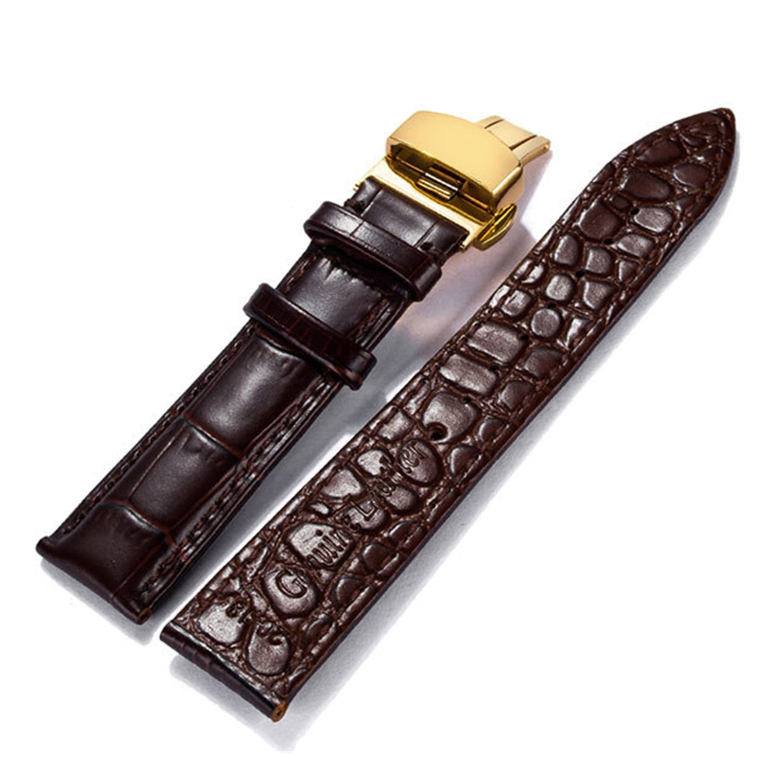 Leather Watchband Soft Material Watch Band Wrist Strap 12mm-24mm With ...