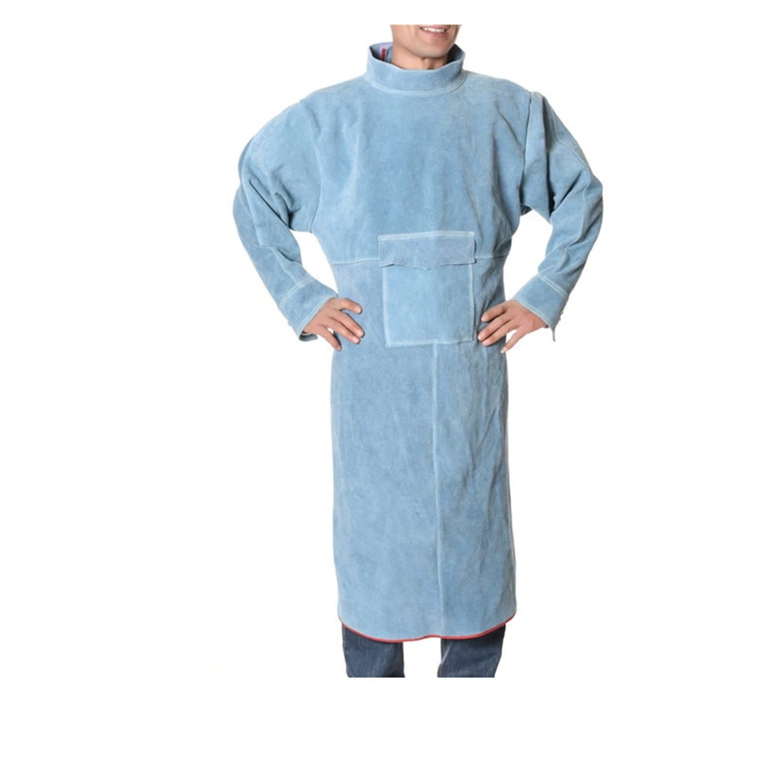 Leather Welding Apron with Sleeve,Heat Flame Resistant Weld Coat for ...