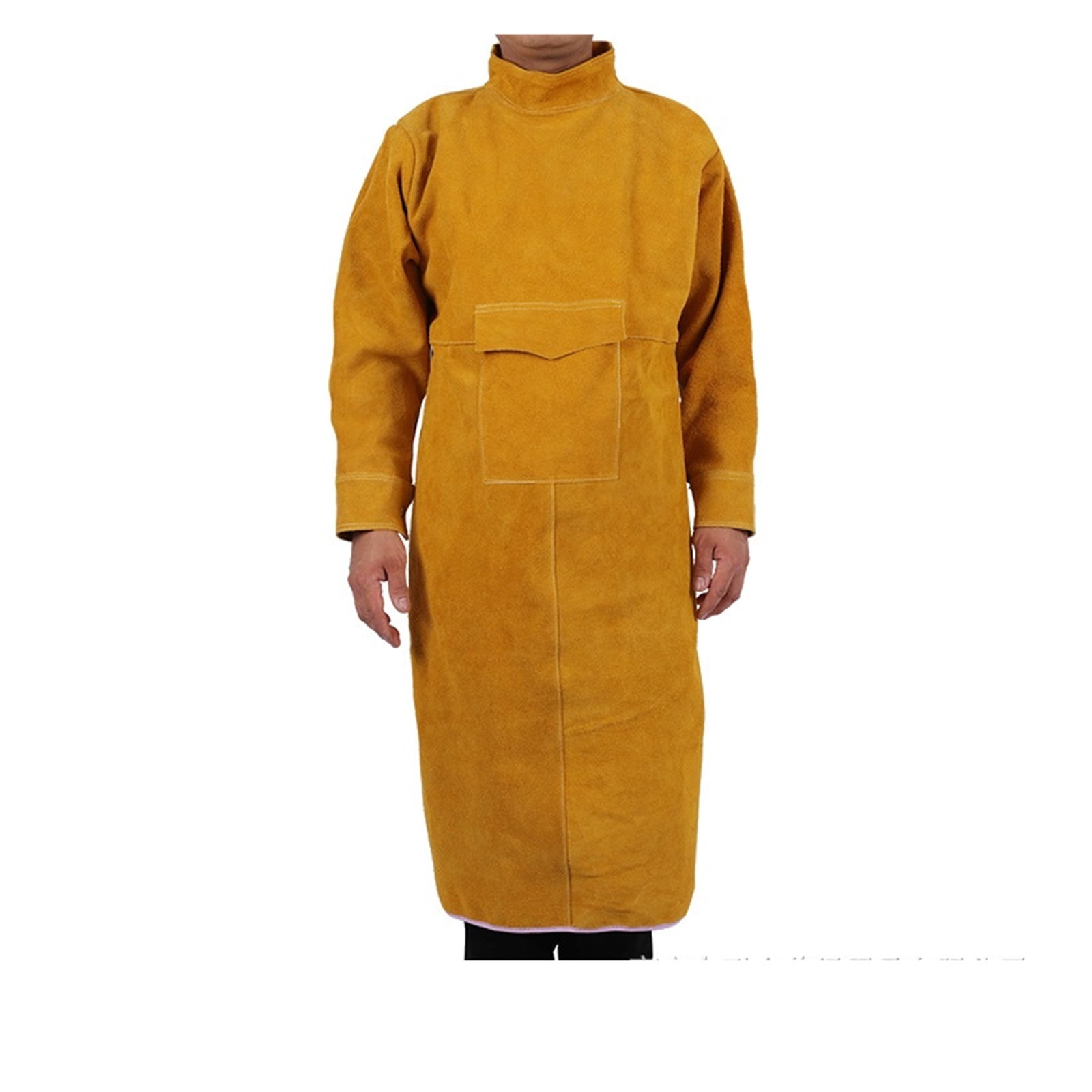Leather Welding Apron with Sleeve,Heat Flame Resistant Weld Coat for ...