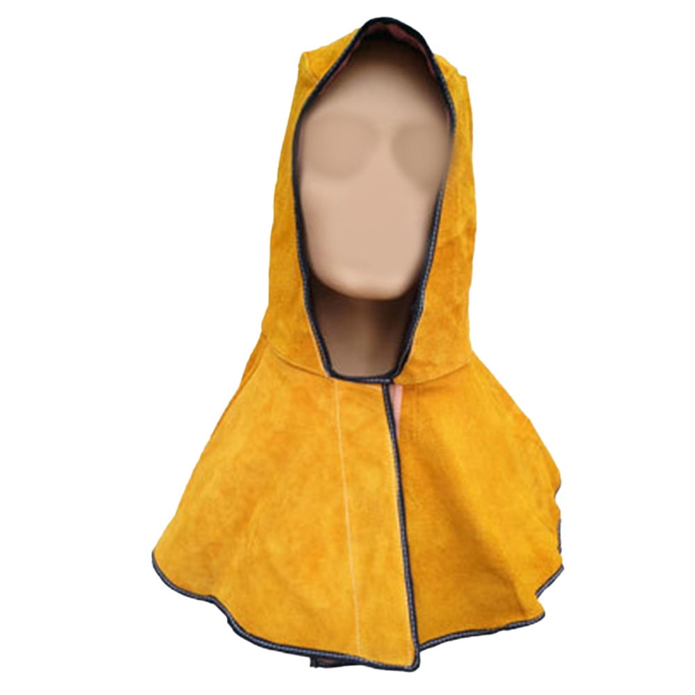 Leather Welding Hood Helmet Mask Protector Cap Electric Welder Spark ...