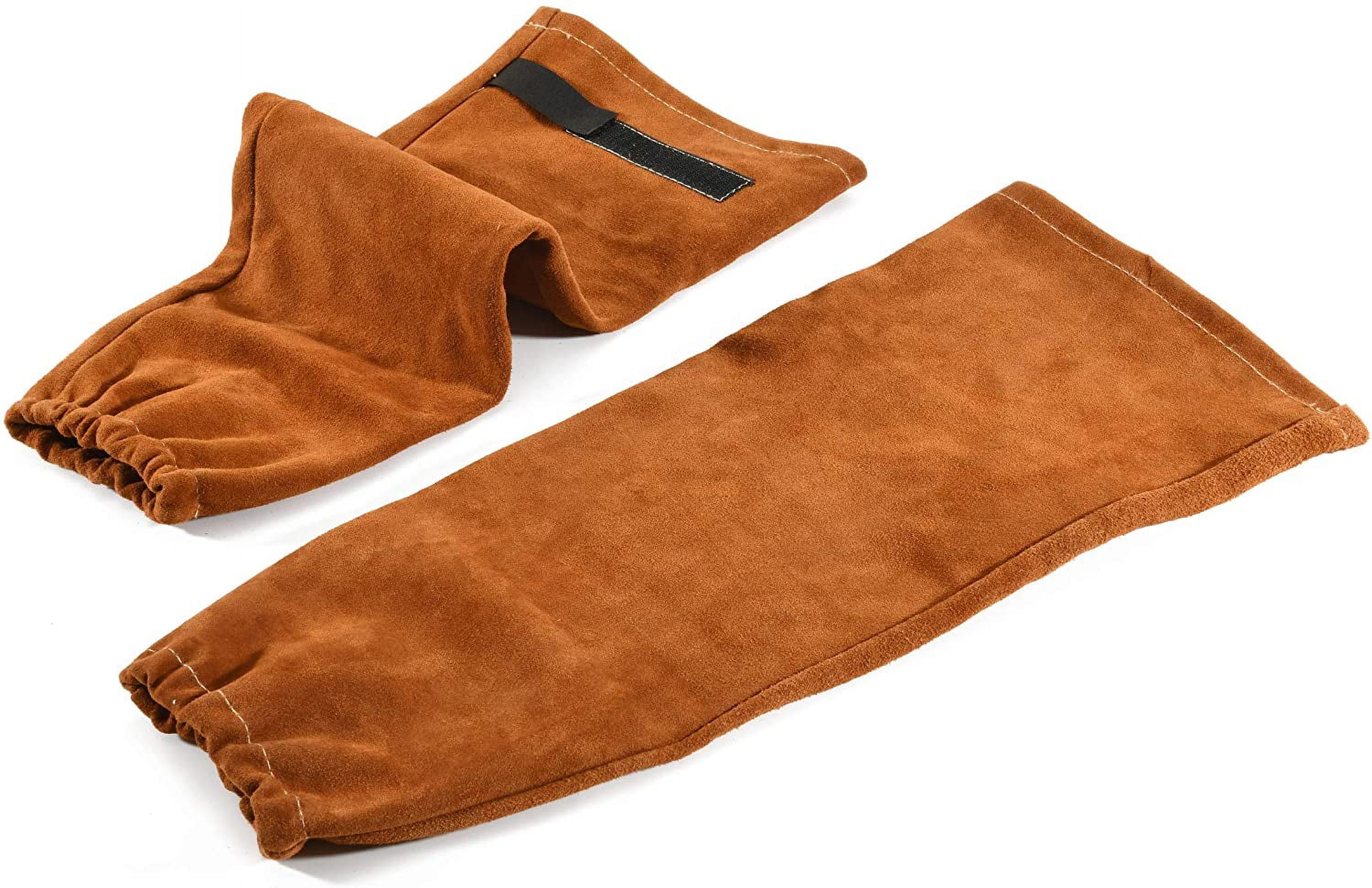 Leather Welding Work Sleeves for Men&Women - Heat&Flame Resistant Arm ...