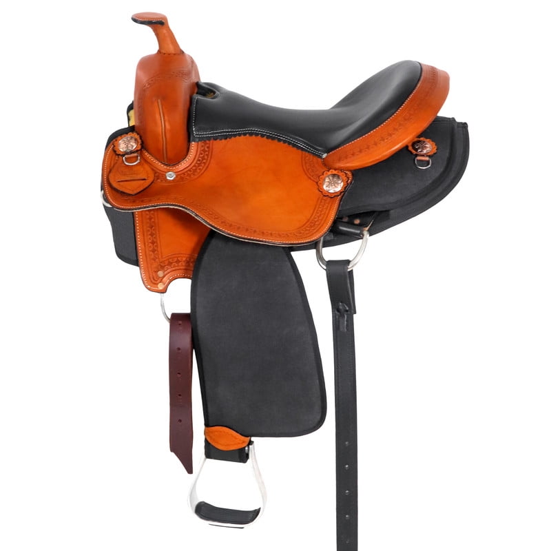 Leather Western Barrel Racing Horse Saddle With Tack Set (Headstall ...