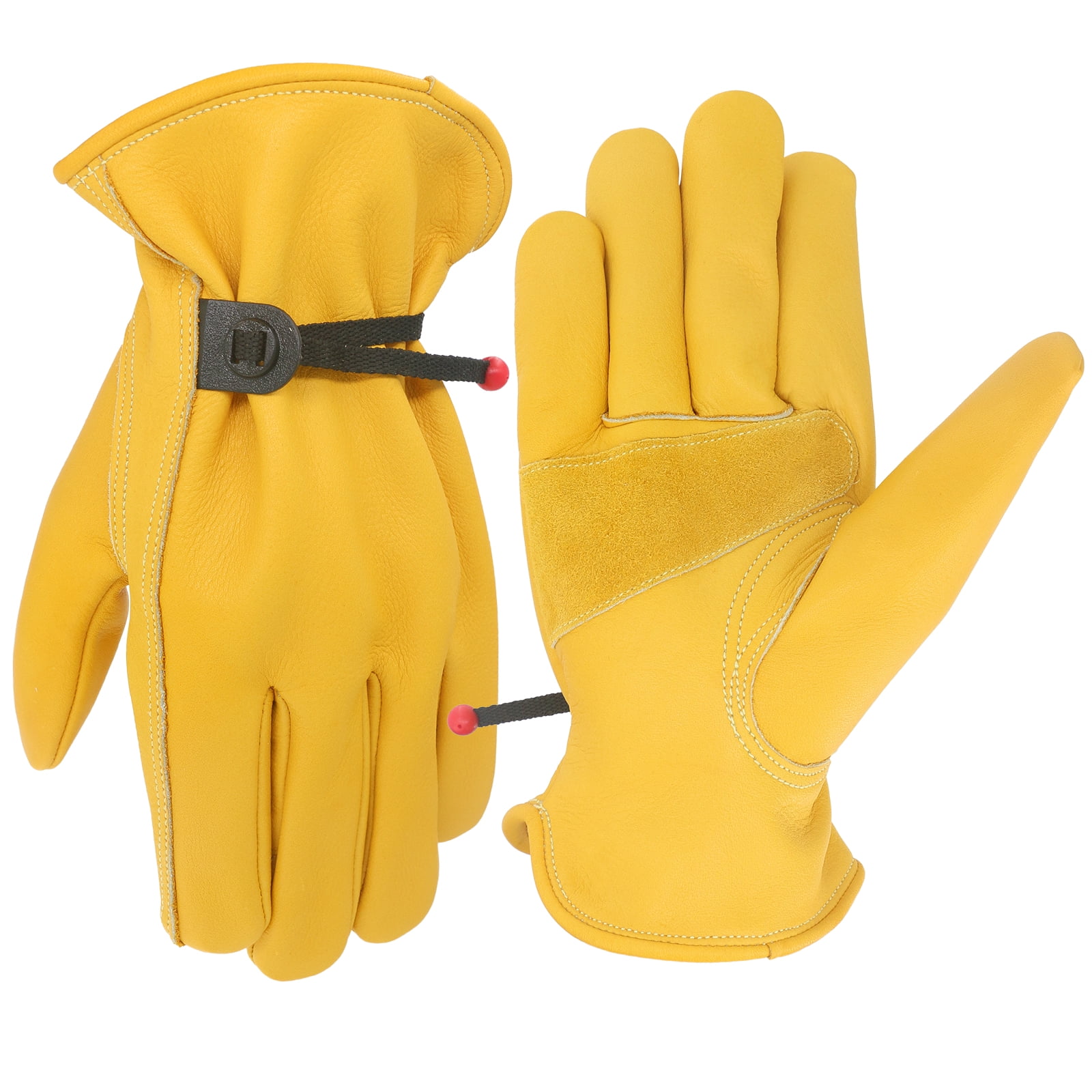 Leather Work Gloves for Men Women, Yellow Mens Leather Working Gloves,Gardening Gloves,Cowhide ...