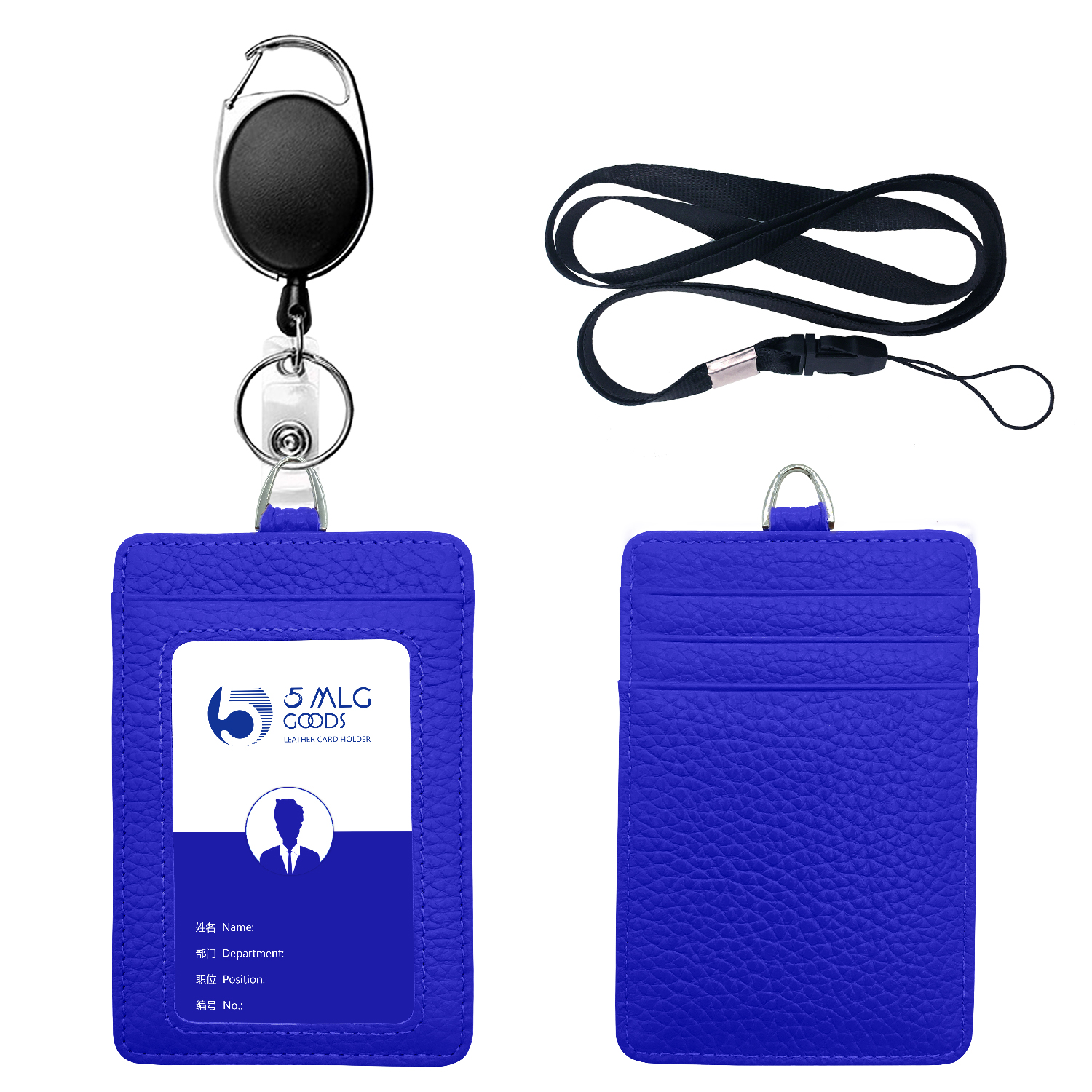 Leather Work Id Badge Holder for Men and Women, 5MLGgoods Cowhide ...