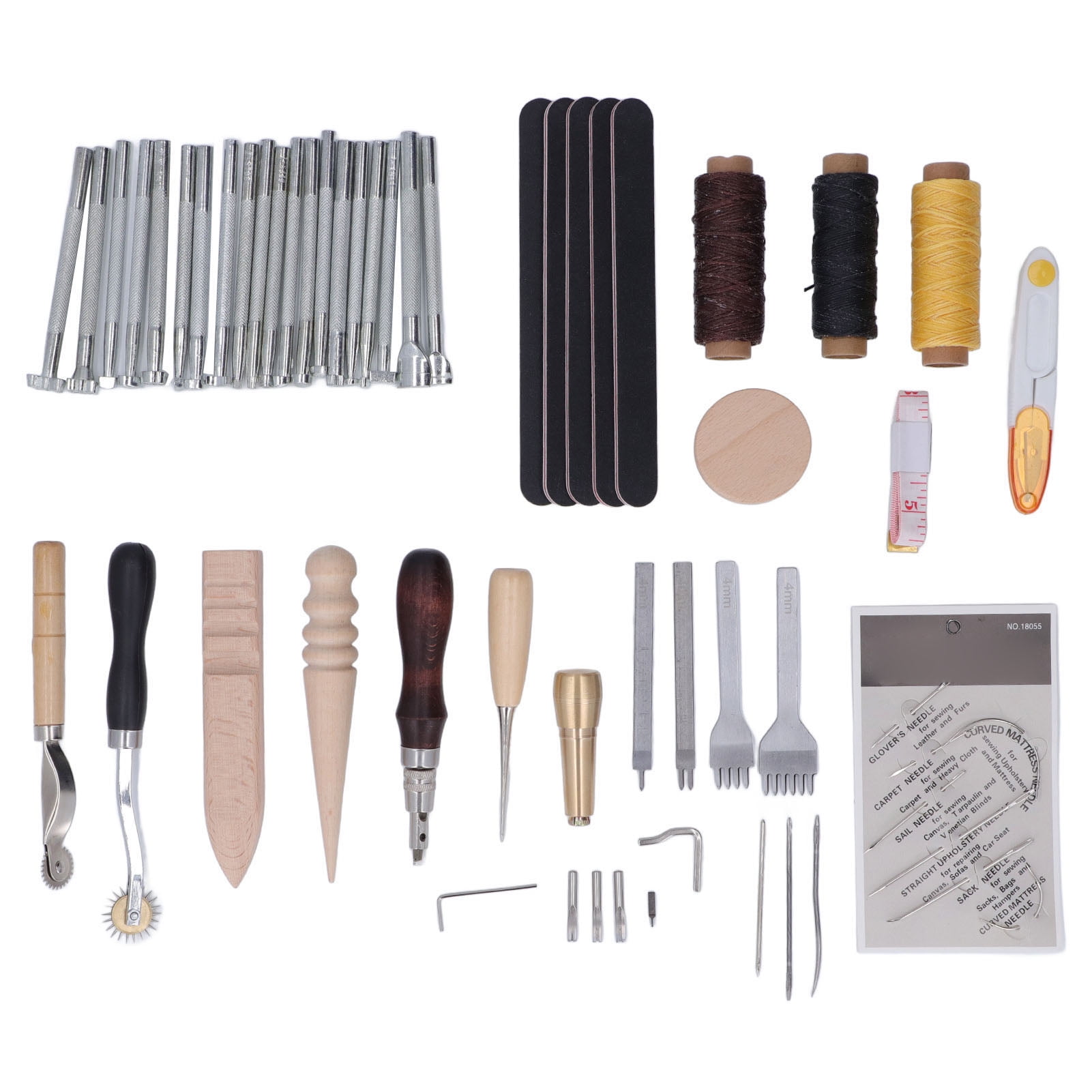 Leather Working Kit - 59pcs DIY Making Set, Clear Texture Stainless ...