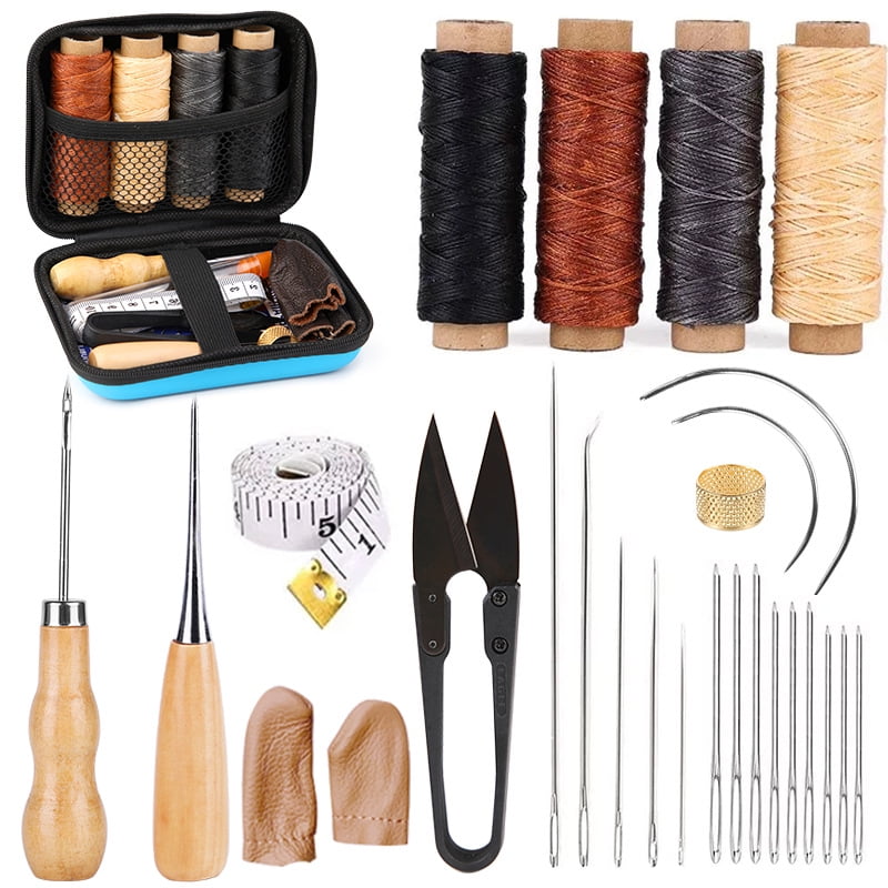 Leather Working Tools Set, 28PCS Leather Sewing Kit with Large-Eye ...