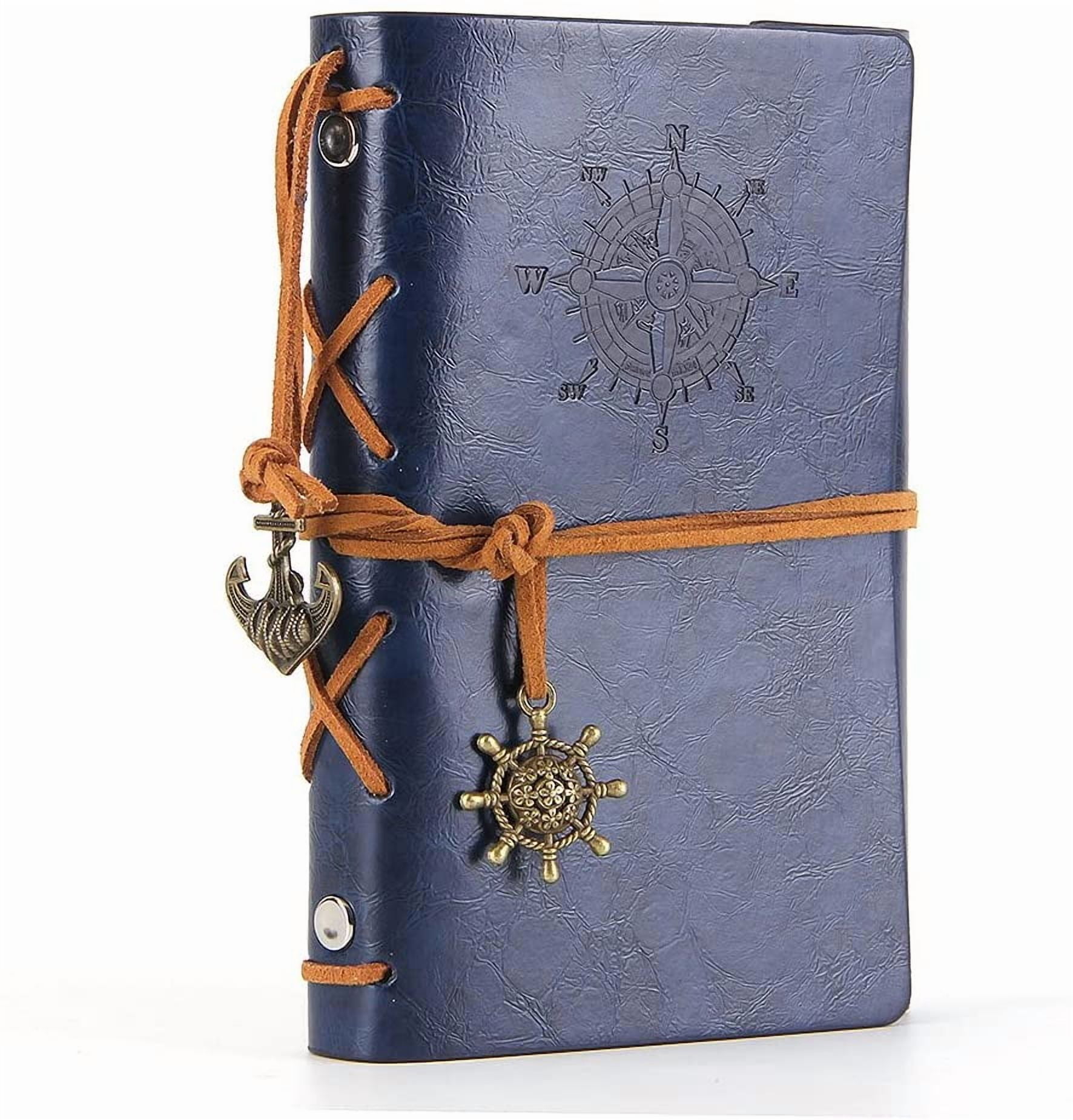 Leather Writing Journal Notebook, 5 Inches Vintage Nautical Spiral ...